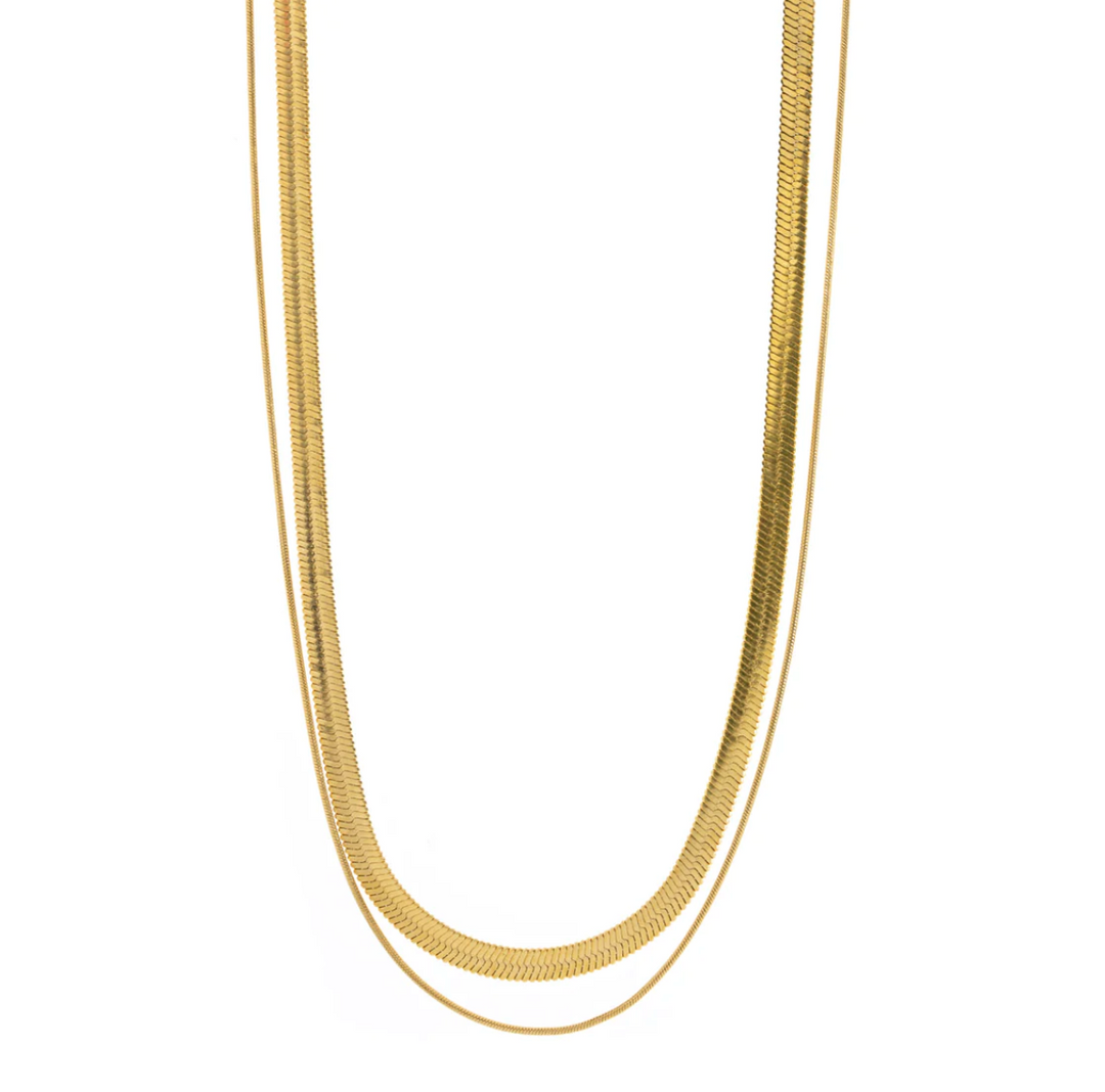 Ivy - Double Snake Chain Necklace Stainless Steel – Timi of Sweden PH