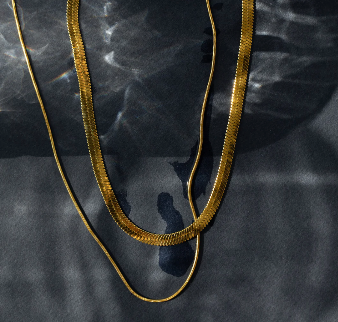 Ivy - Double Snake Chain Necklace Stainless Steel – Timi of Sweden PH
