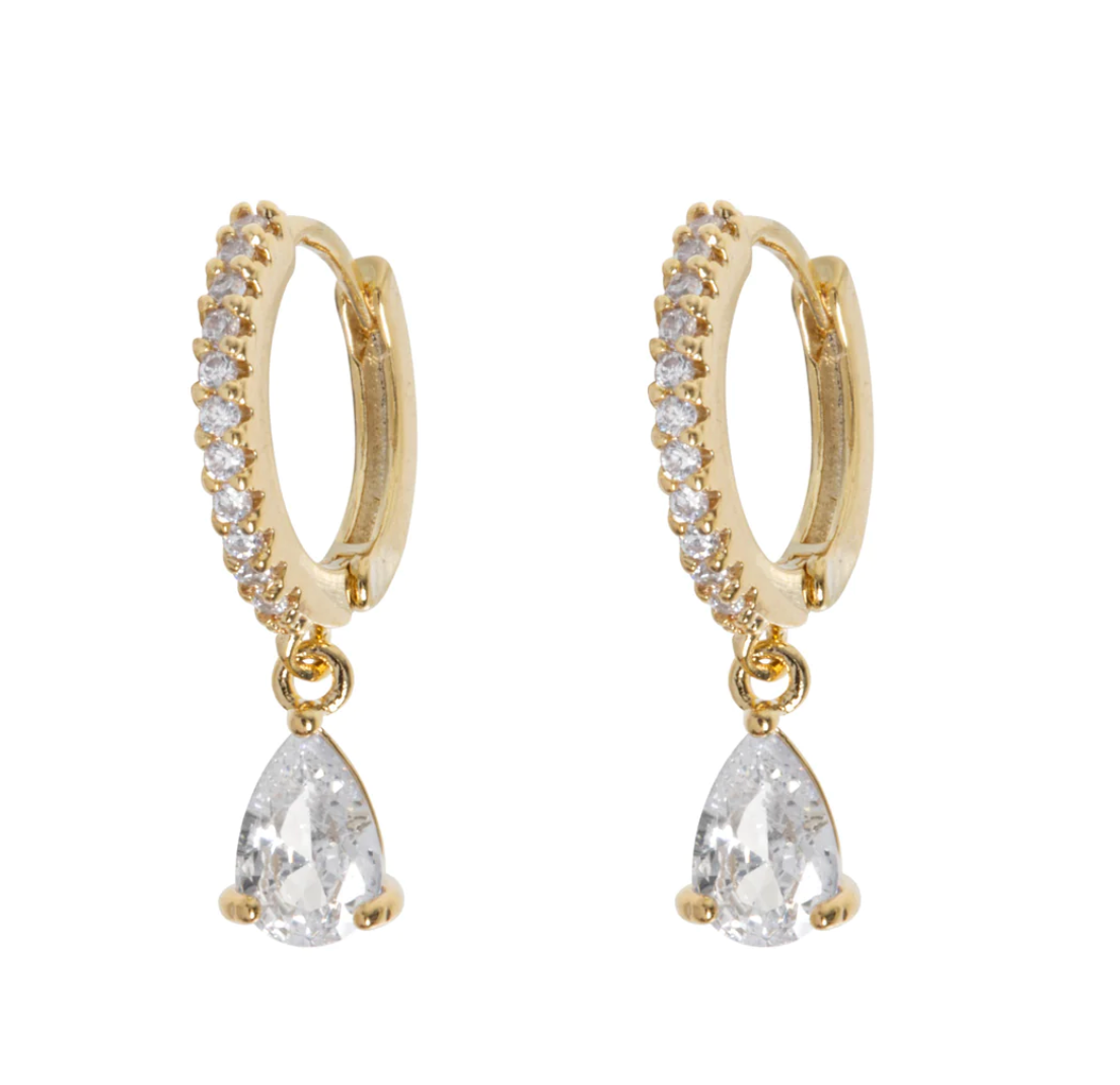 Eliza - Droplet Crystal Hoop Earrings – Timi of Sweden PH