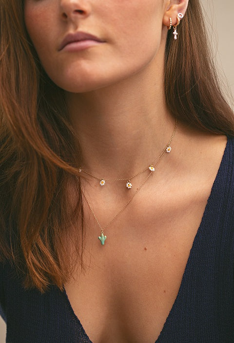 DORIS - GREEN CACTUS enamel necklace – Timi of Sweden PH